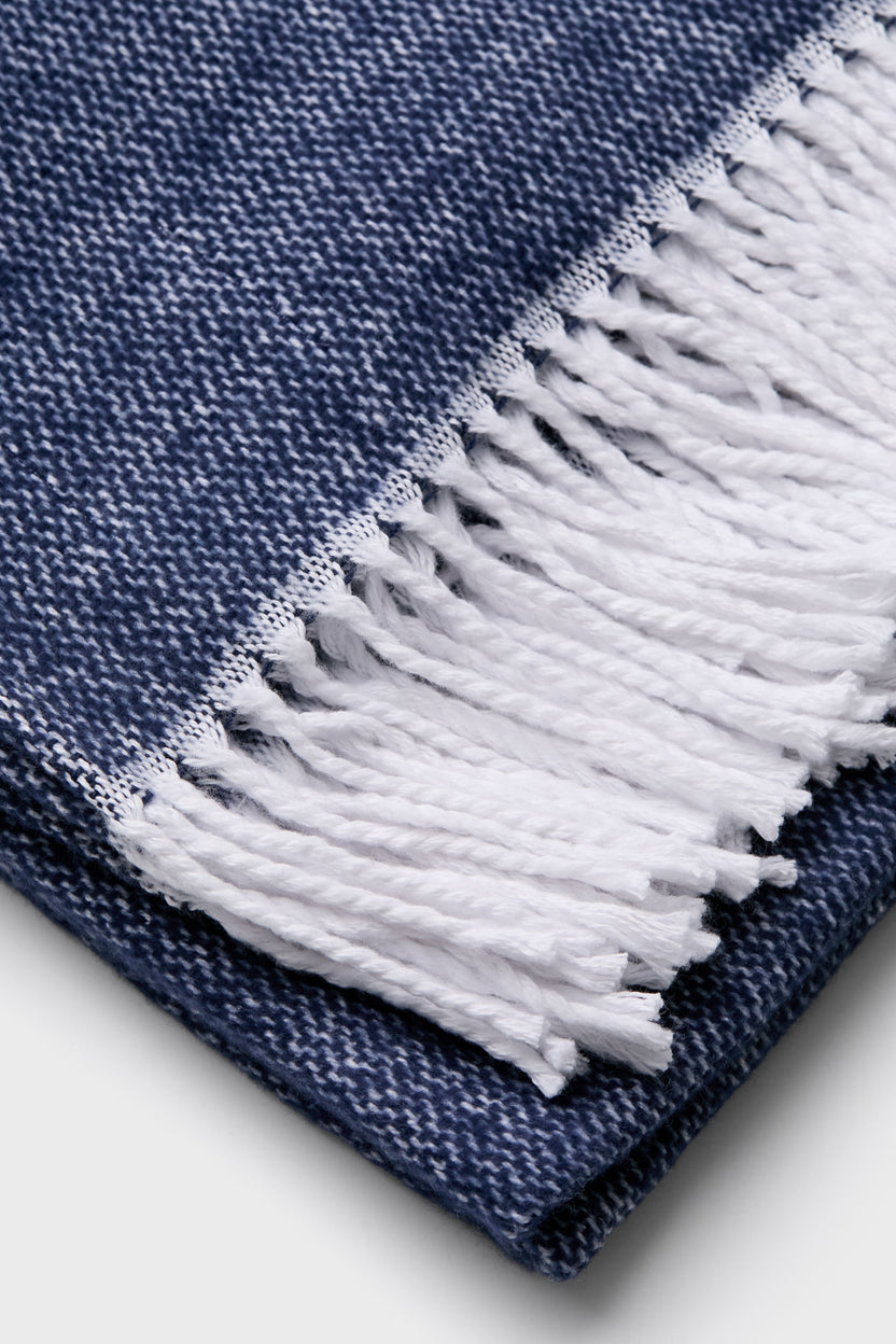 Navy Pezzo Throw | Matouk