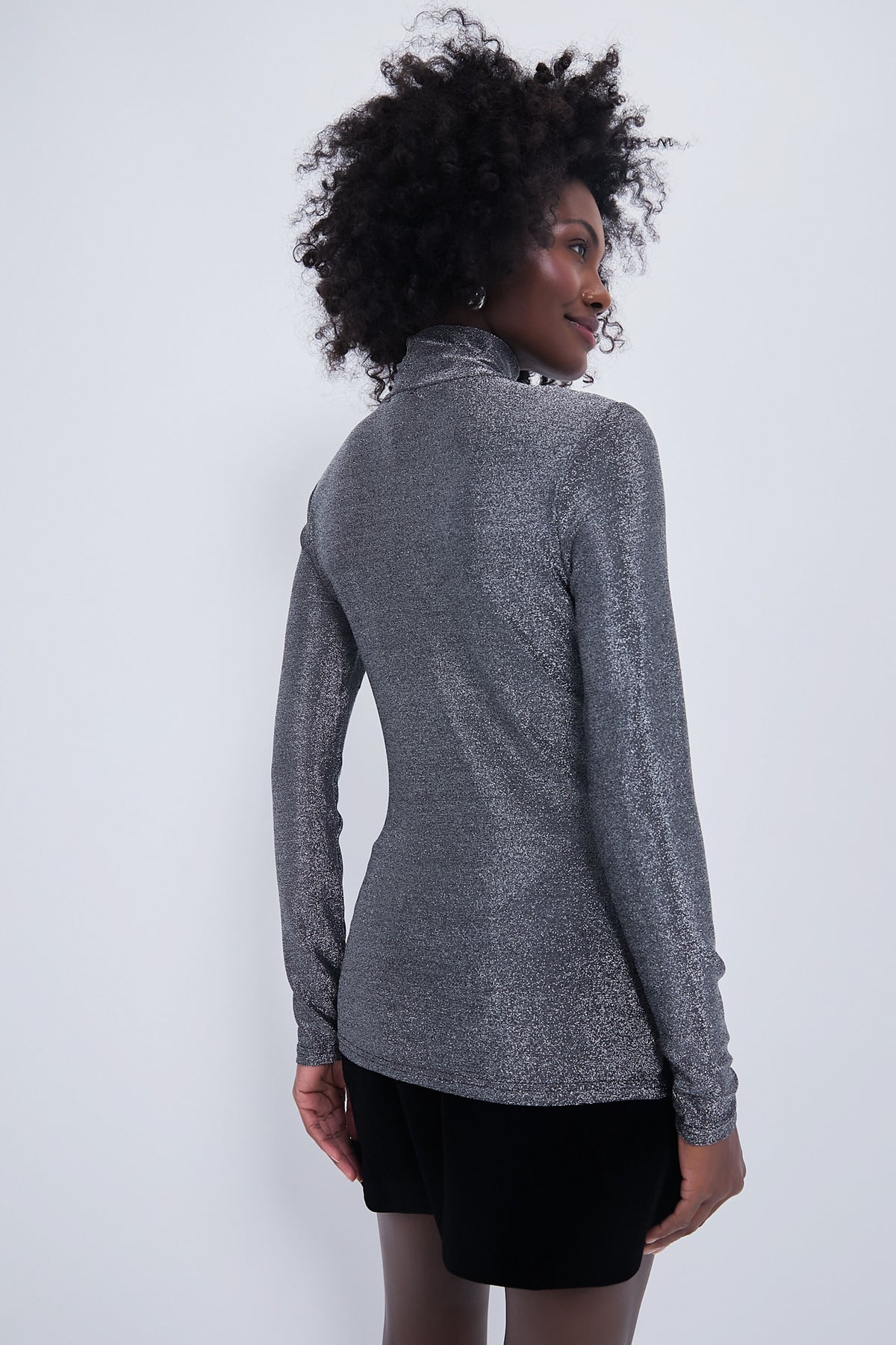 Silver Metallic Ellory Turtleneck | Tuckernuck