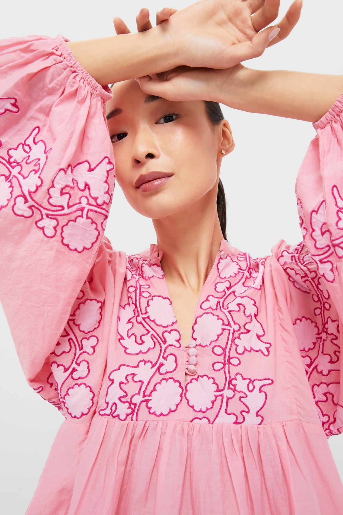 Tangier Pink Mandarin Balloon Top | Oliphant
