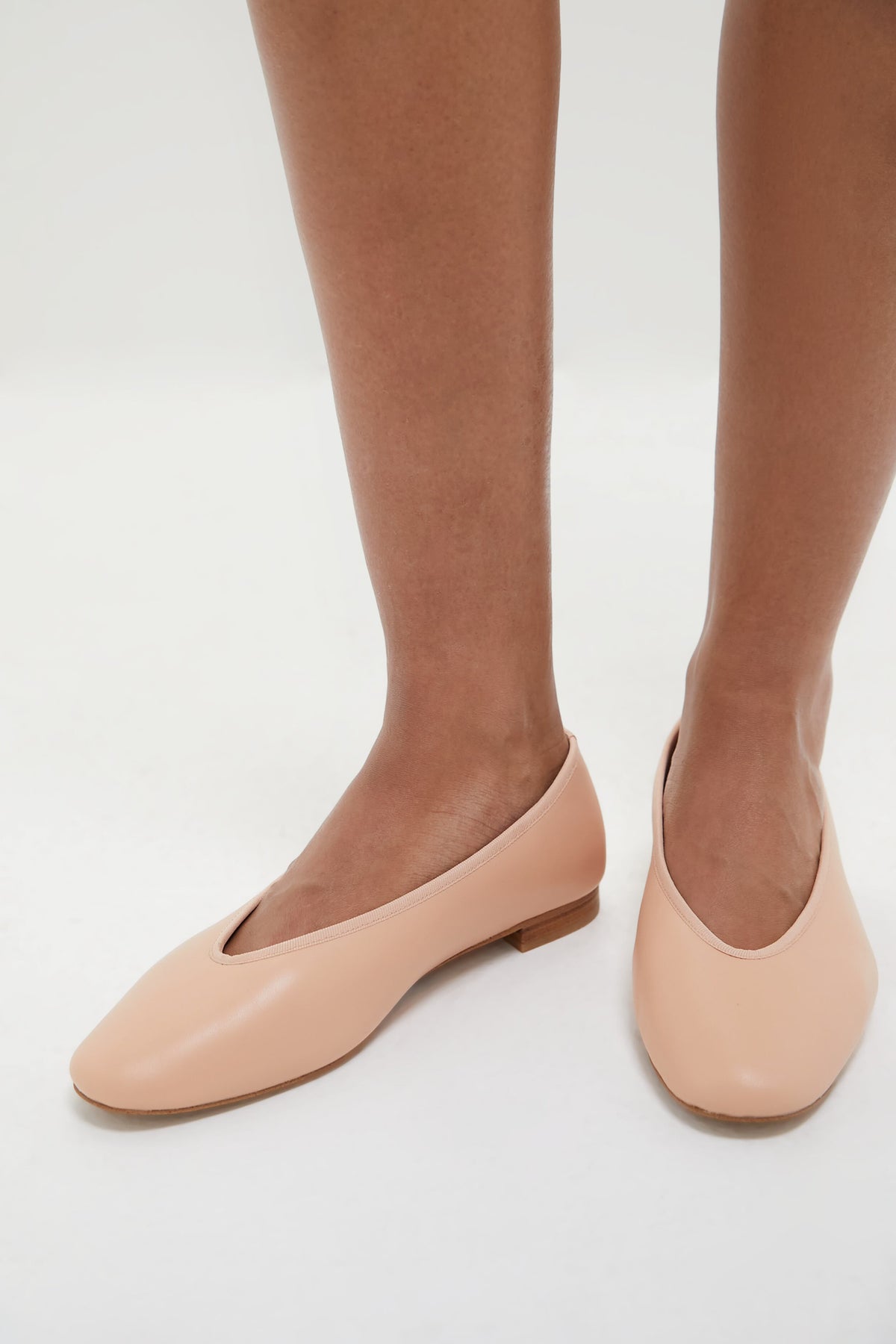 Ballet Pink Leather Nina Flats | Tuckernuck Shoes