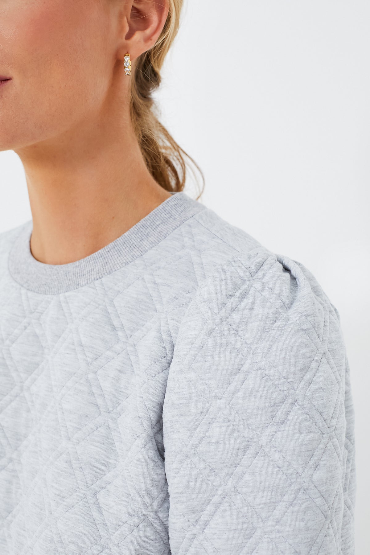 Gray Puff Sleeve Campbell Pullover | Tnuck Sport