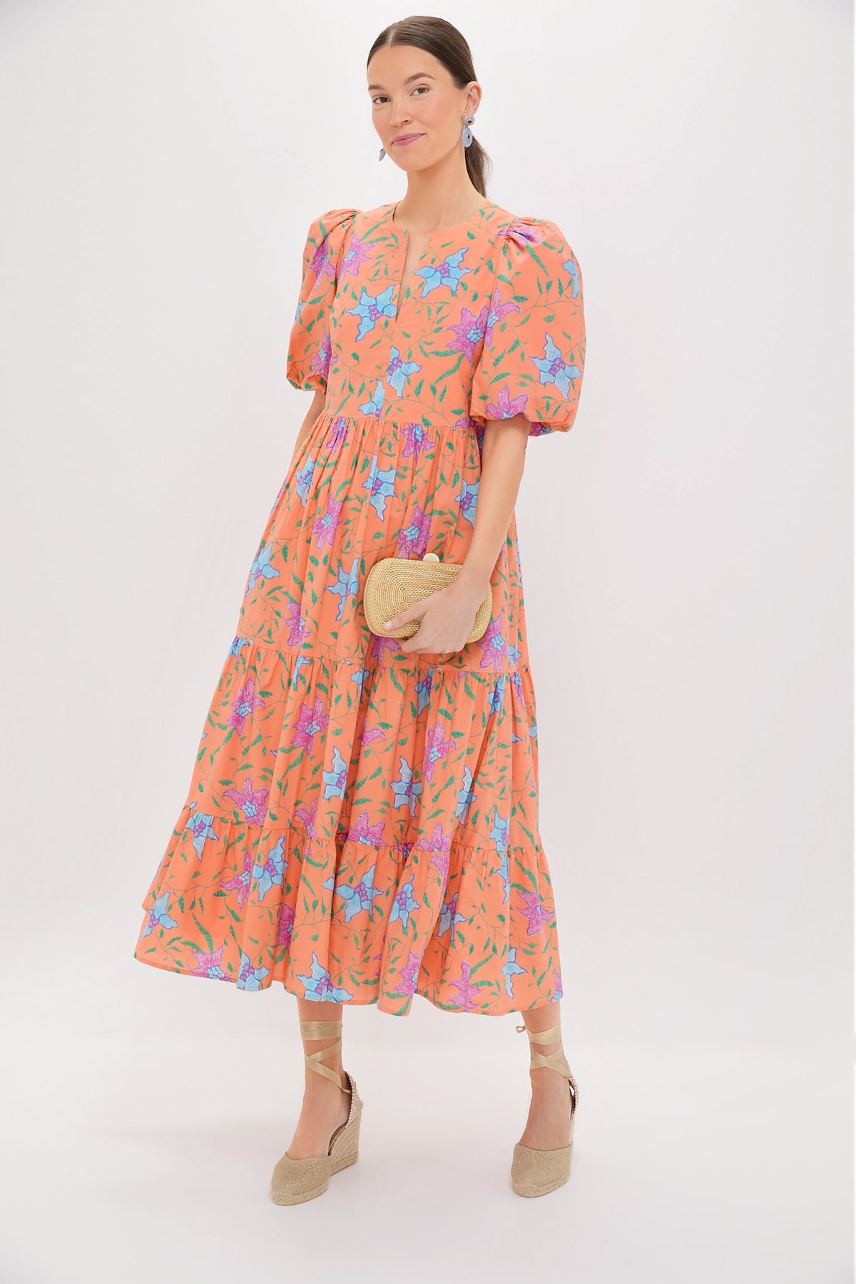 Orange Multi Floral Cisco Maxi Dress | Hyacinth House
