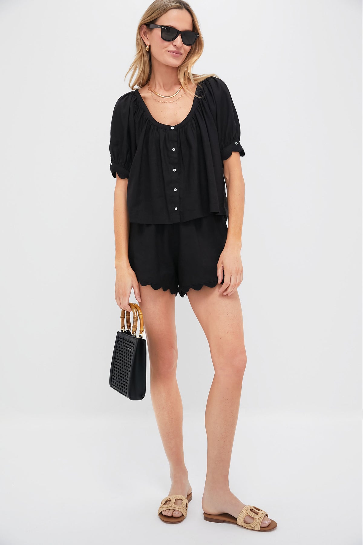 Black Linen Tully Top | Tuckernuck