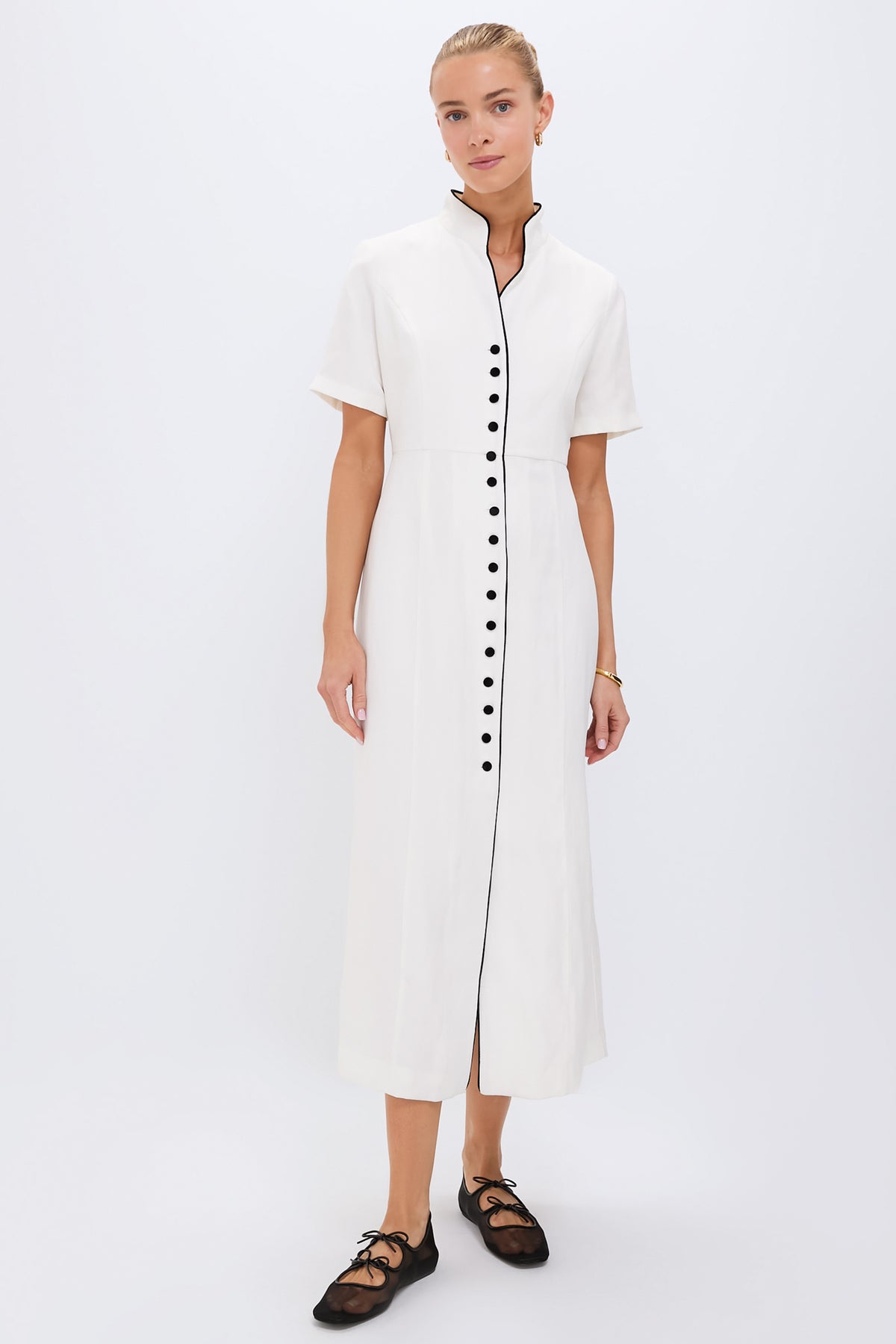 Ivory and Black Piped Etienne Dress | Tuckernuck