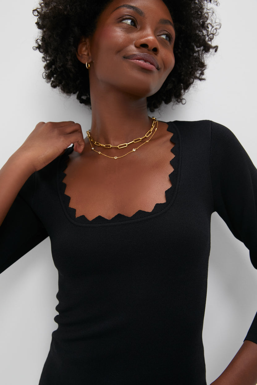 Black Ric Rac Long Sleeve Compression Top | Tuckernuck