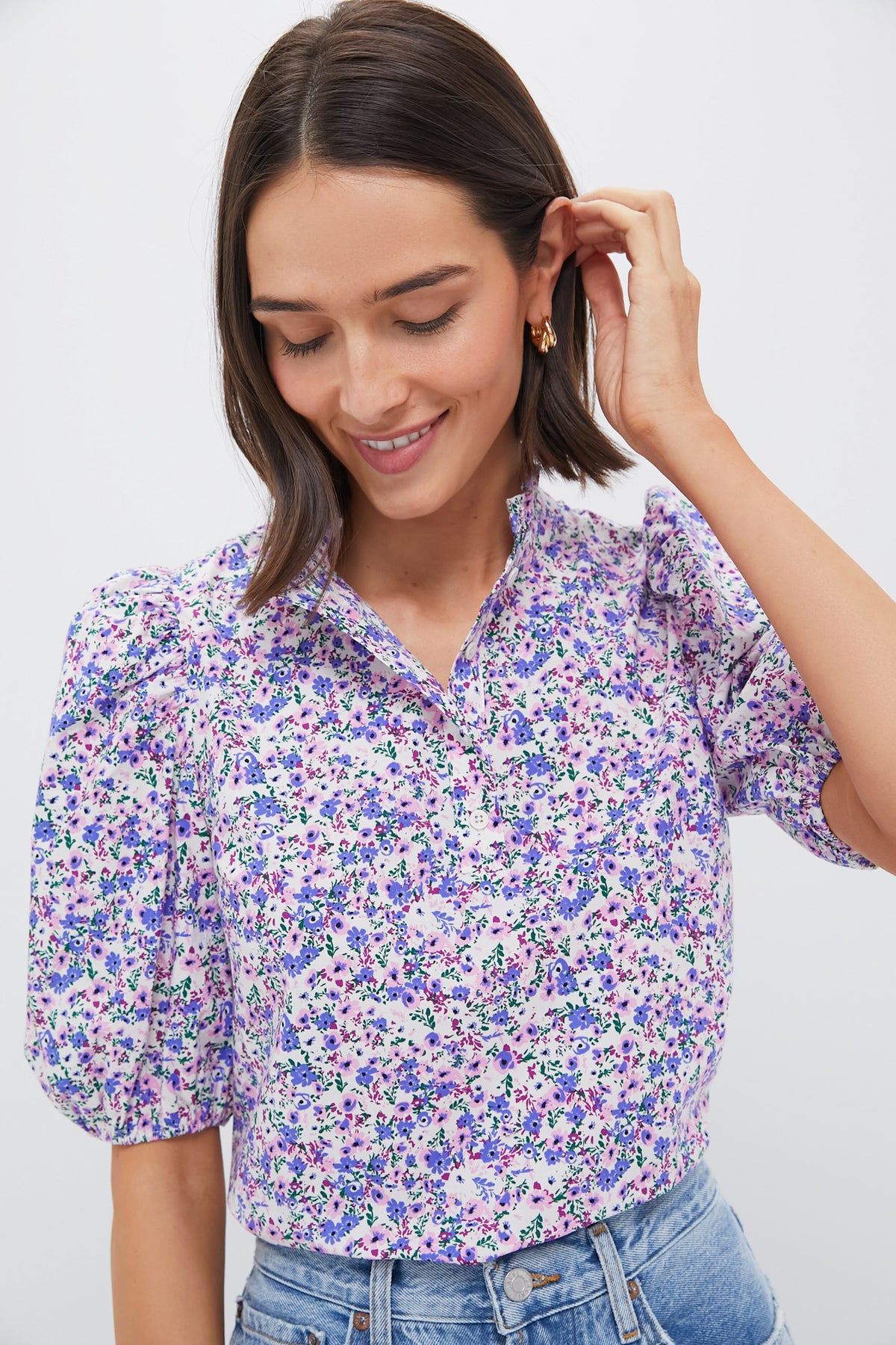 Lilac Multi Floral Florence Blouse | Hyacinth House