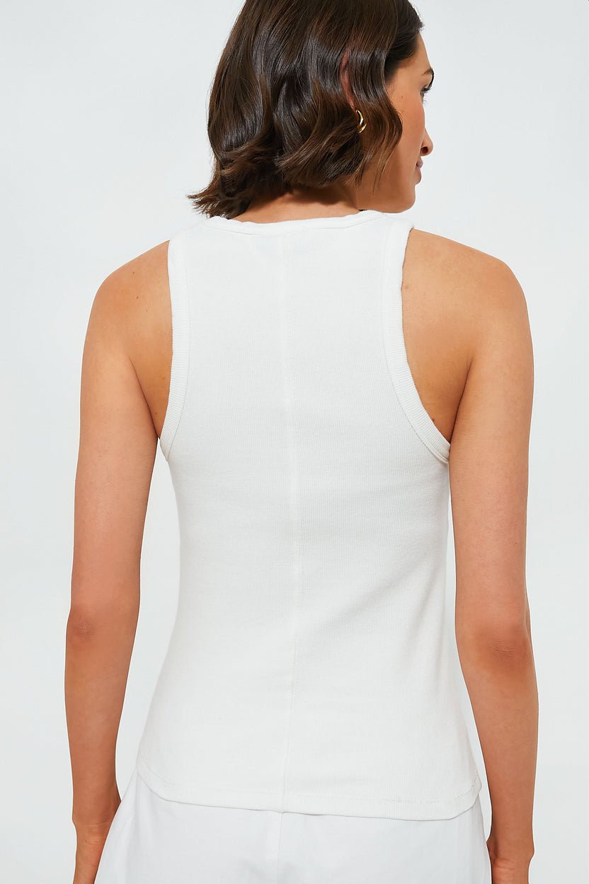 White Foley Rib Racerback Tank | Tuckernuck