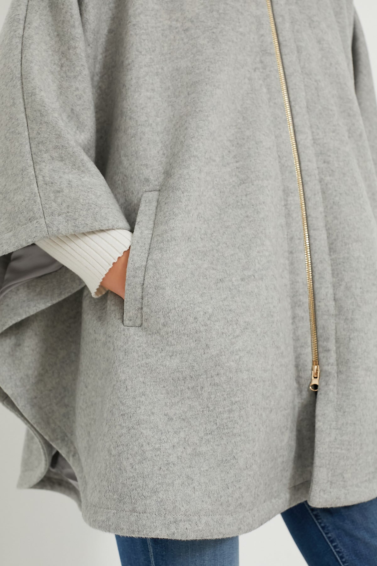 Grey Full Zip Huntington Poncho | Tuckernuck