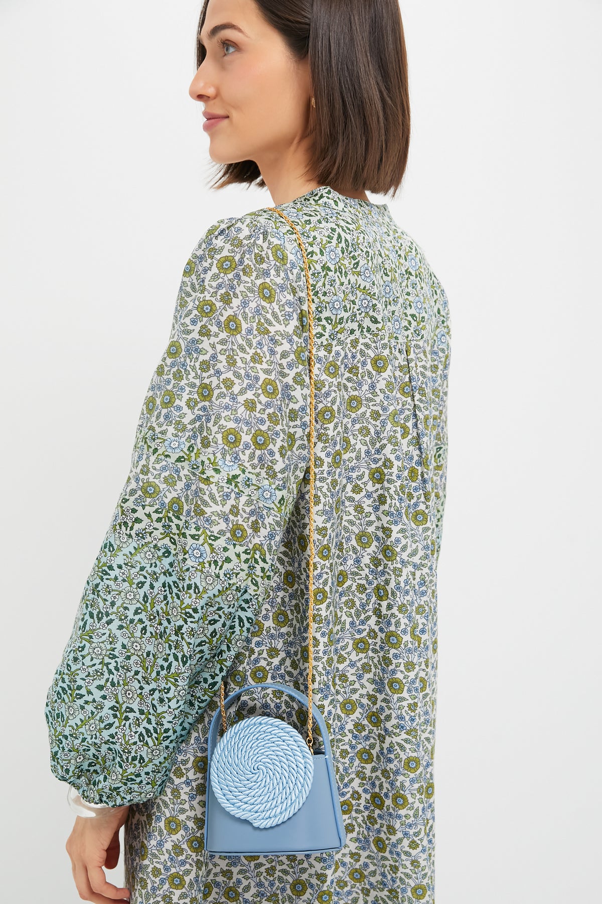 Dusty Blue Mini Gunther Passementerie Bag | DESTREE