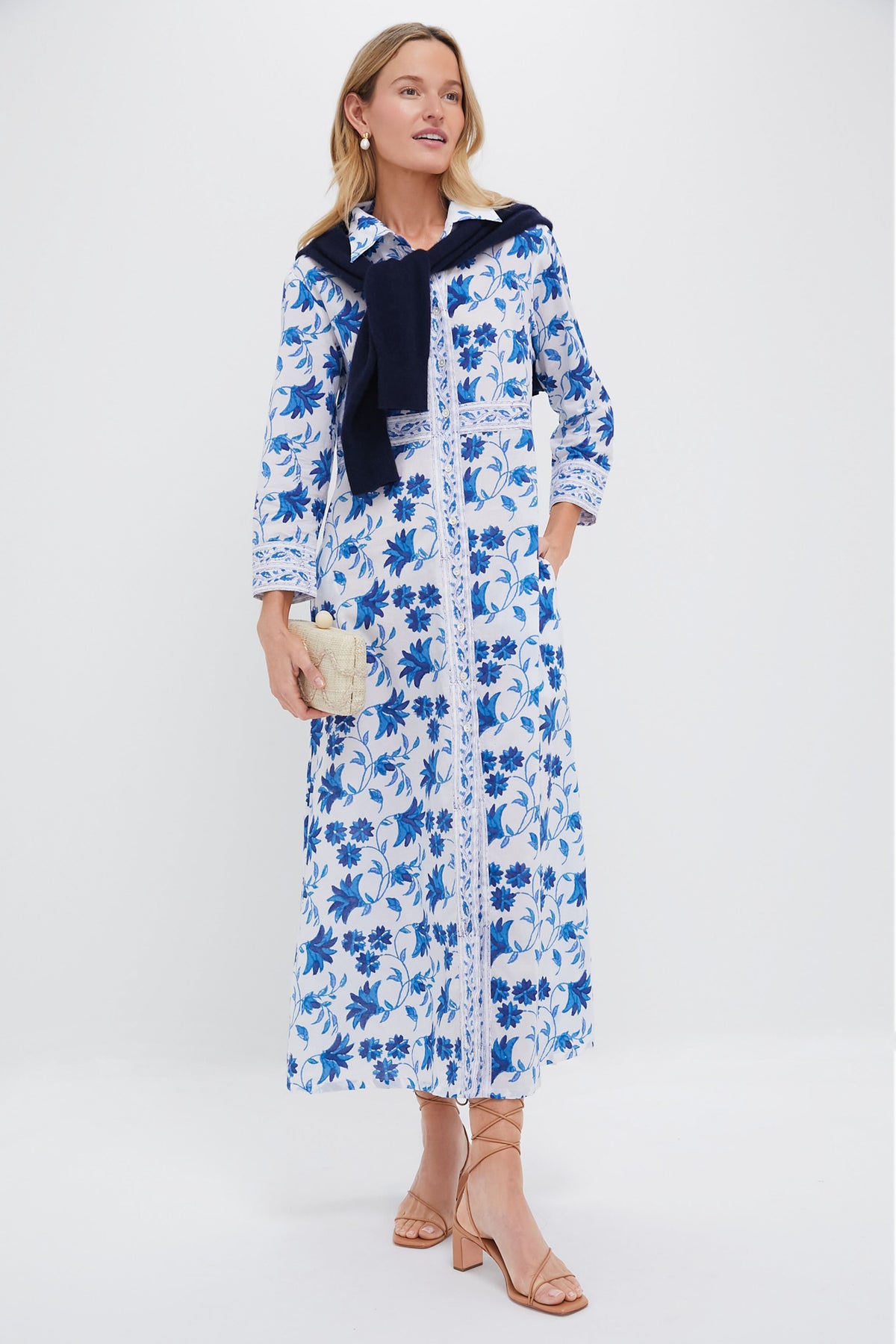 Marion Blue Shirt Maxi Dress | Oliphant
