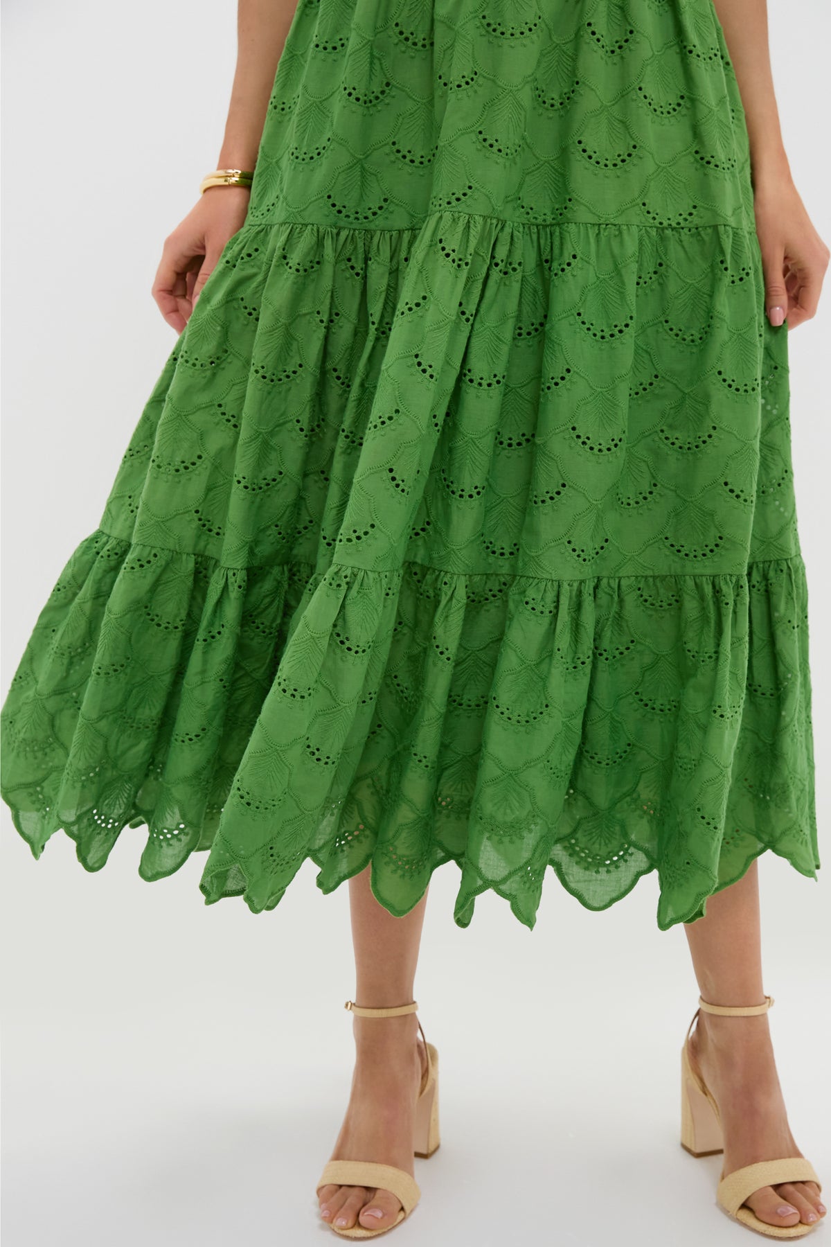 Fern Green Eyelet Bennett Maxi Dress | Hyacinth House