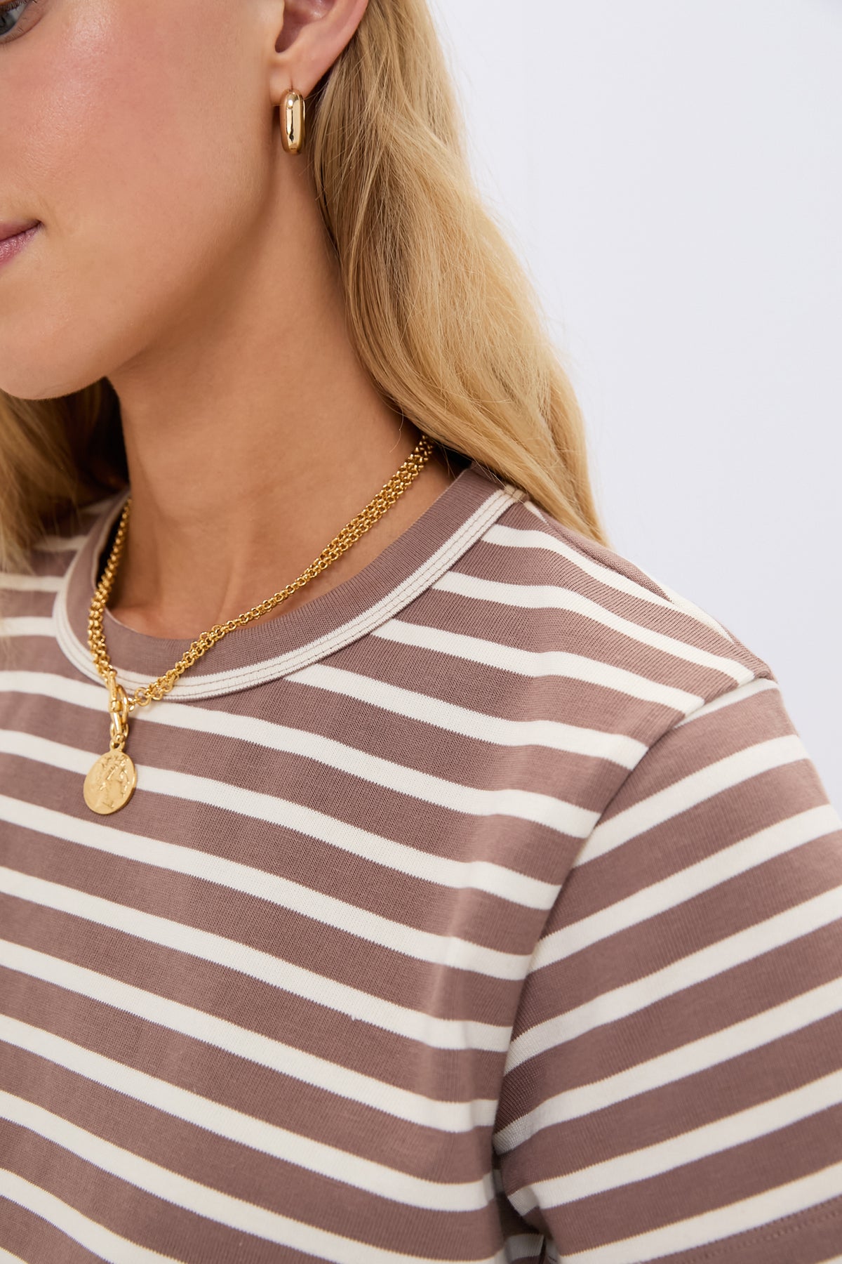 Mocha Stripe Parker Classic Tee | Tuckernuck