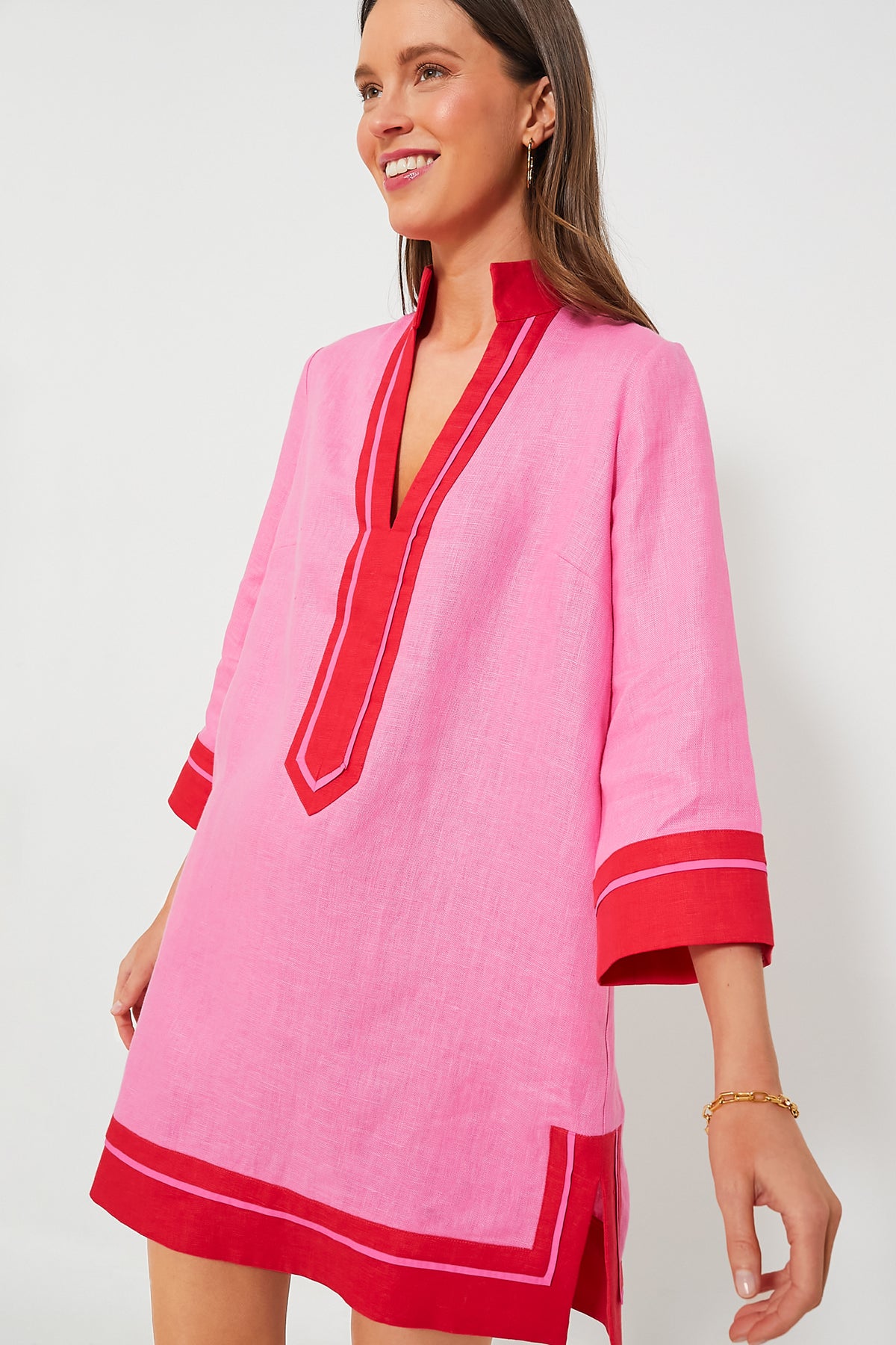 Pink and Poppy Red Collins Caftan | Tuckernuck