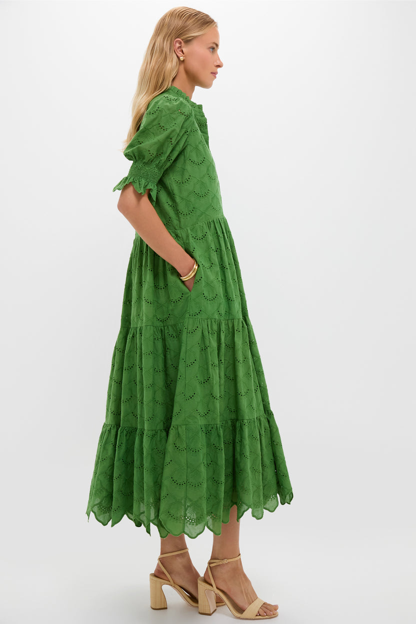 Fern Green Eyelet Bennett Maxi Dress | Hyacinth House