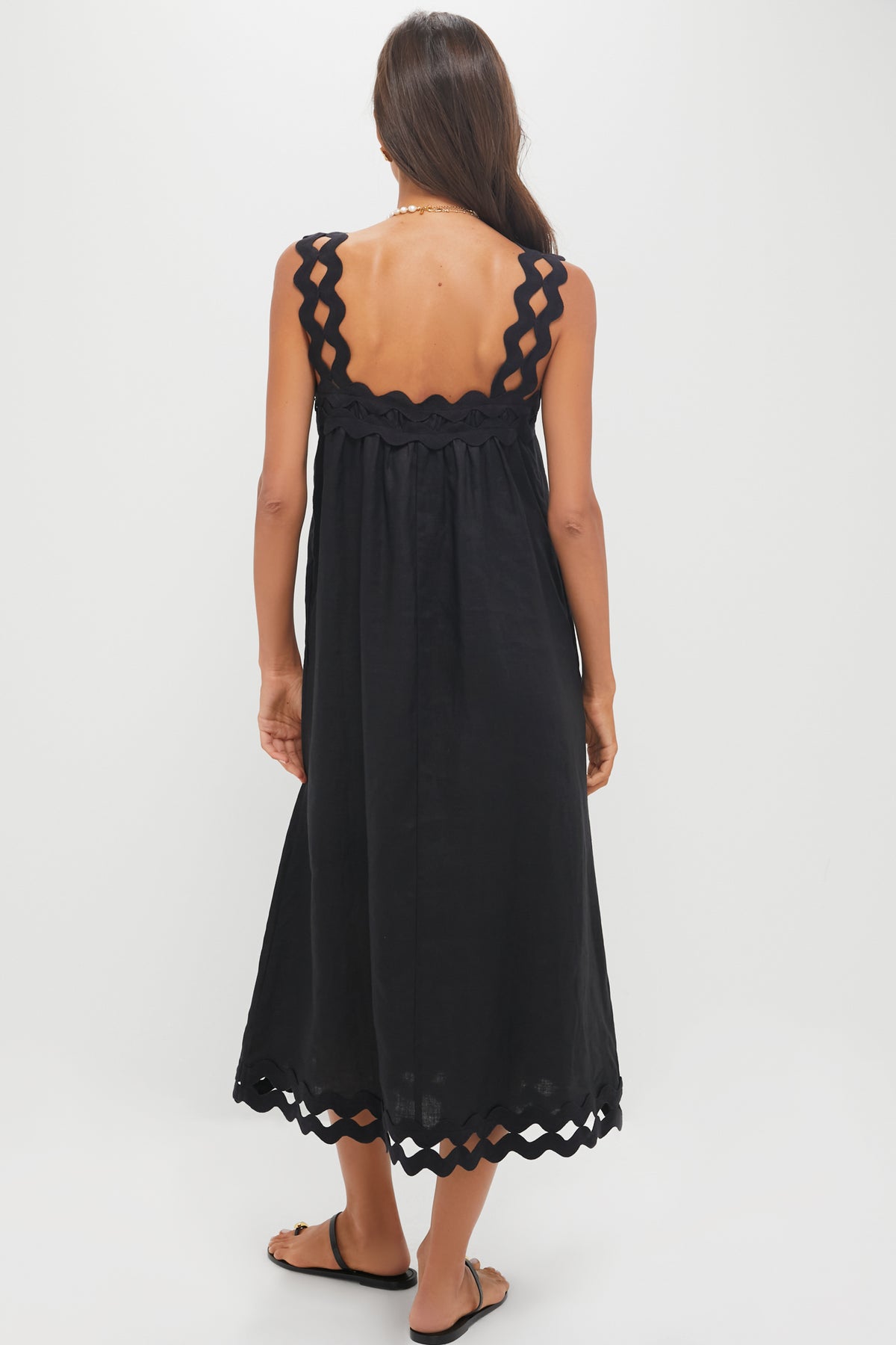 Black Ric Rac Linen Ellis Dress | Tuckernuck