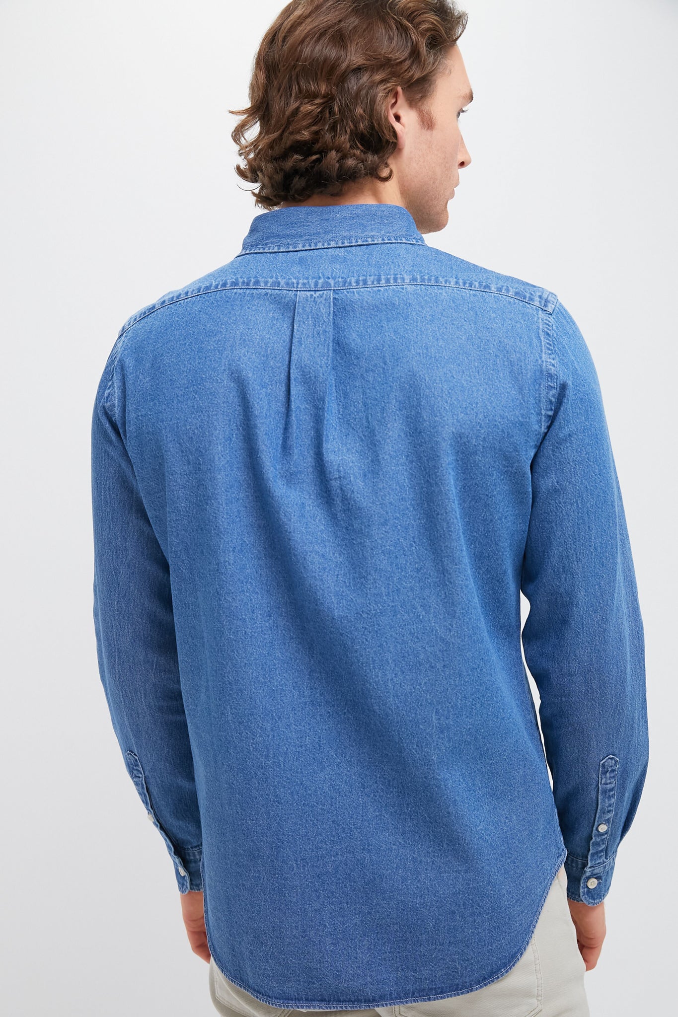 Dark Indigo Washed Denim Shirt | Spruce
