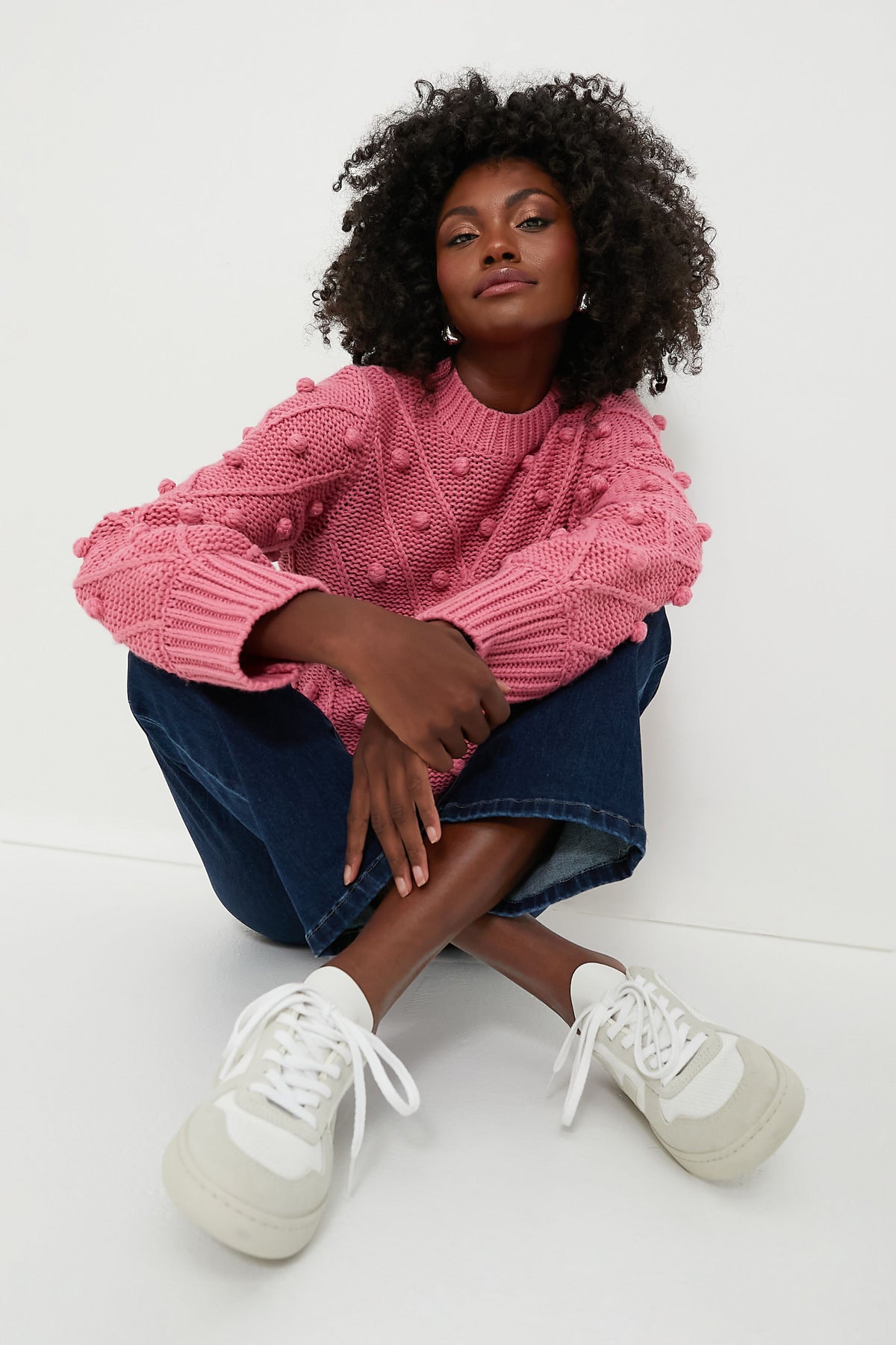 Punchy Pink PomPom Lainey Sweater | Hyacinth House