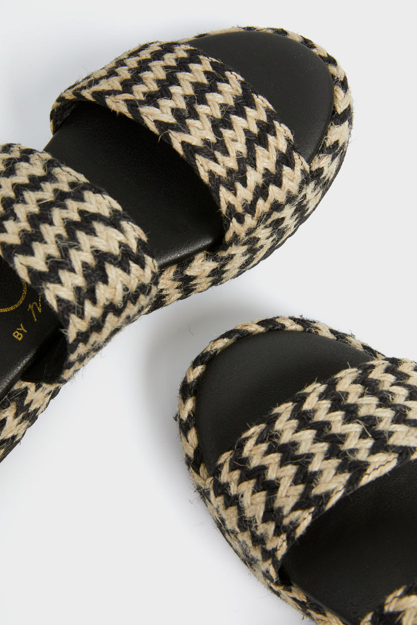 Black Multi Borderline Platform Sandals | Matisse