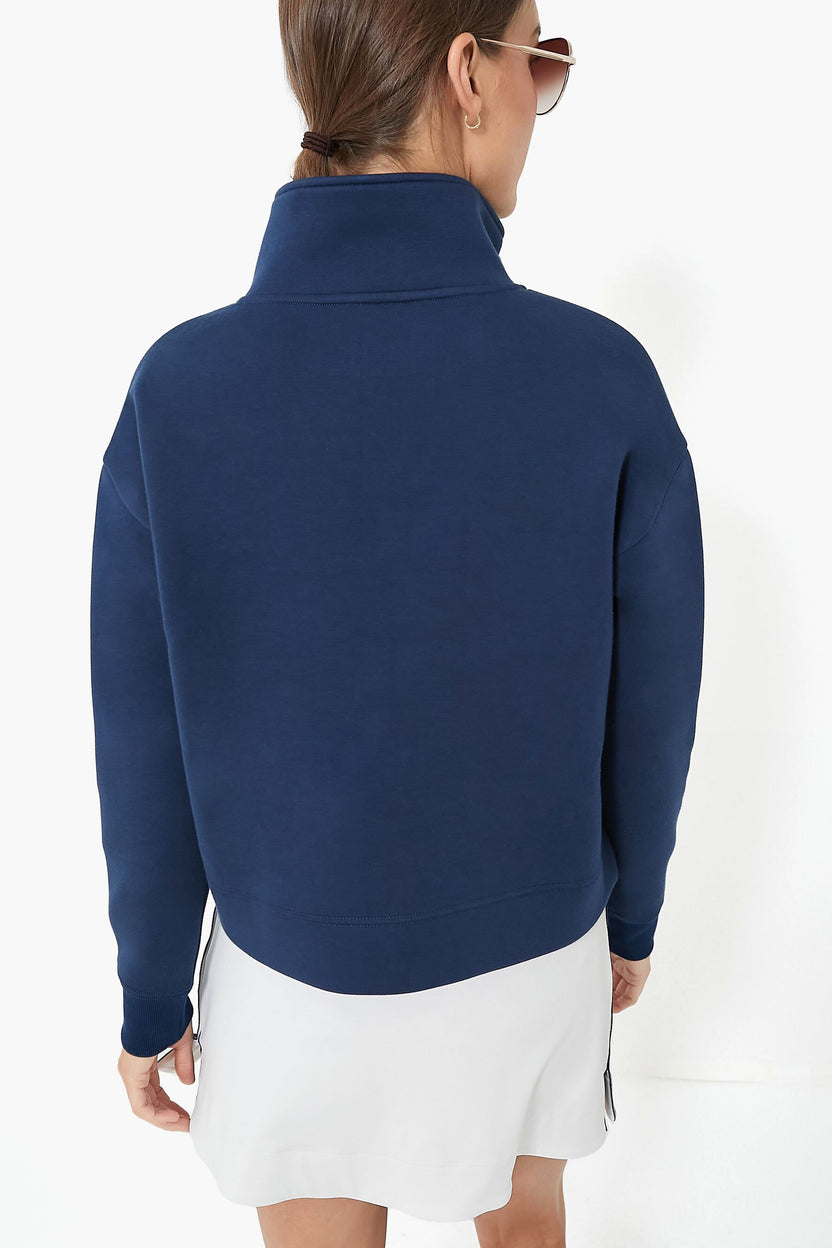 Navy Snap Neck Bailey Pullover | Tnuck Sport