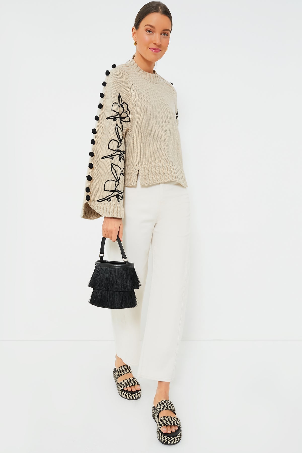 Black Multi Borderline Platform Sandals | Matisse