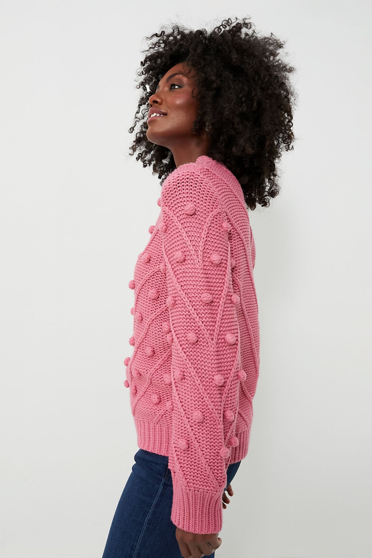 Punchy Pink PomPom Lainey Sweater | Hyacinth House