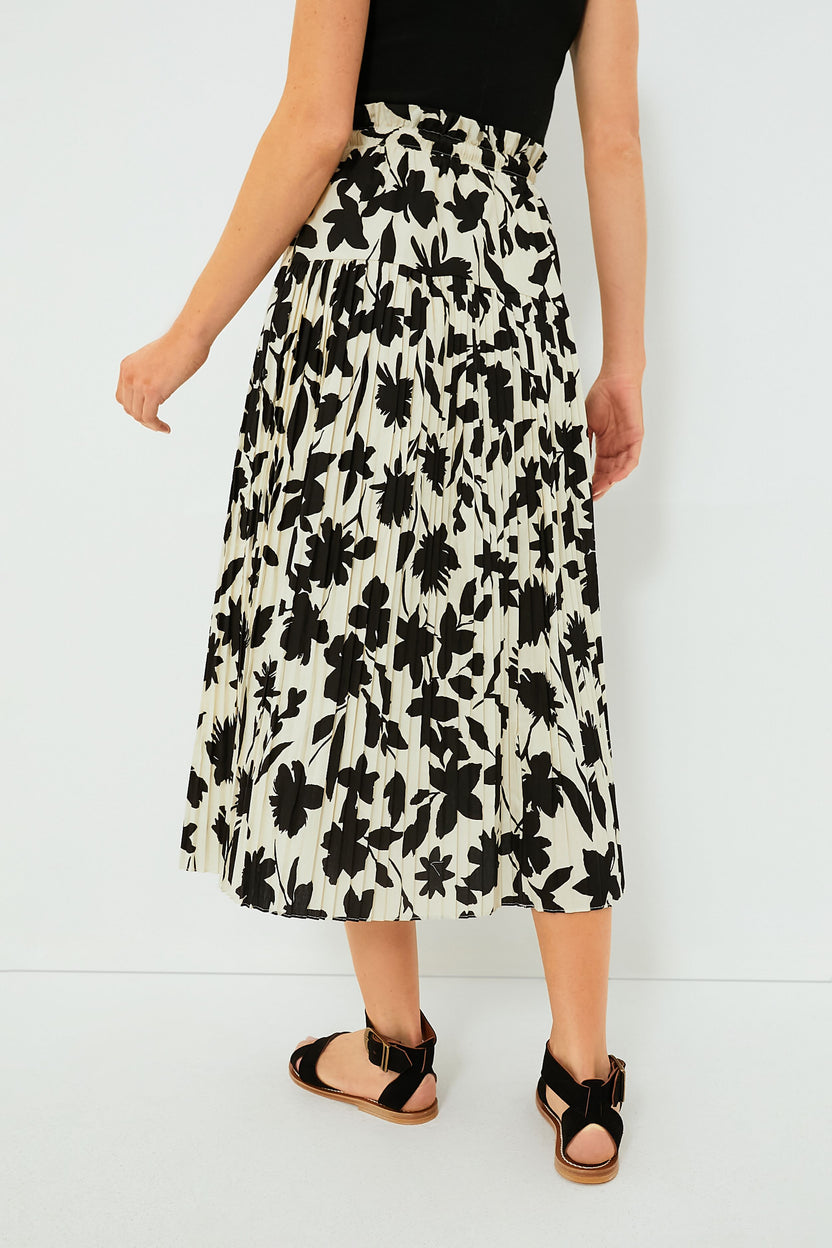 Exclusive Ivory Floral Midi Skirt | Moon River