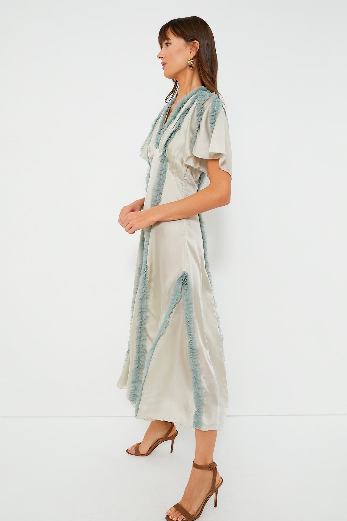 Silver with Icy Blue The Dancehall Dress | THE GREAT.