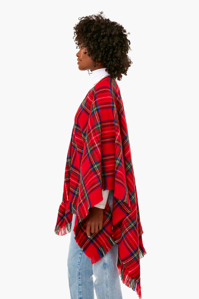 Exclusive Ruana Plaid Poncho | David and Young