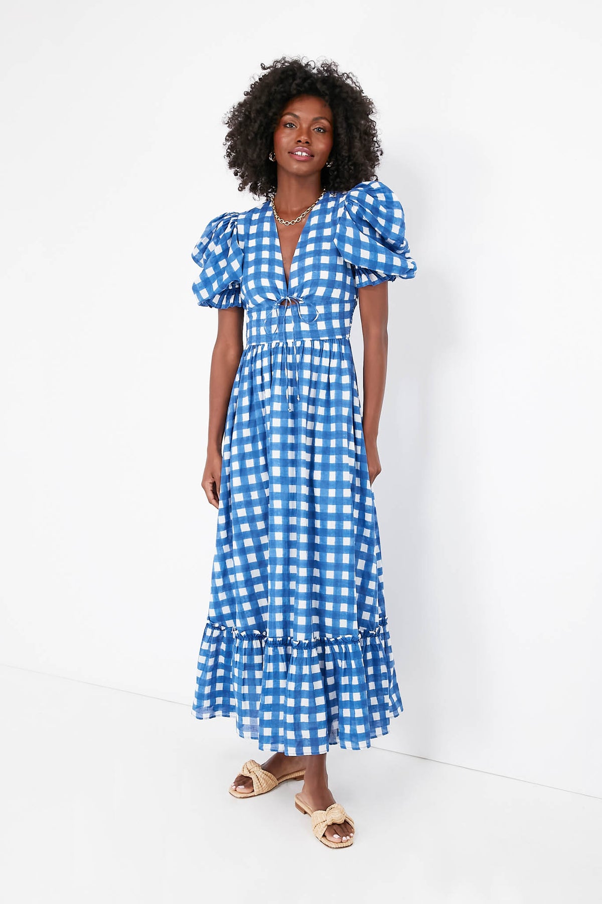 Painterly Gingham Morina Ankle Dress | Cleobella