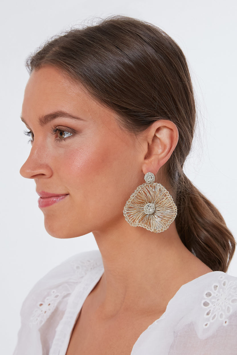 Abstract Gold Flower Earrings | Lavish