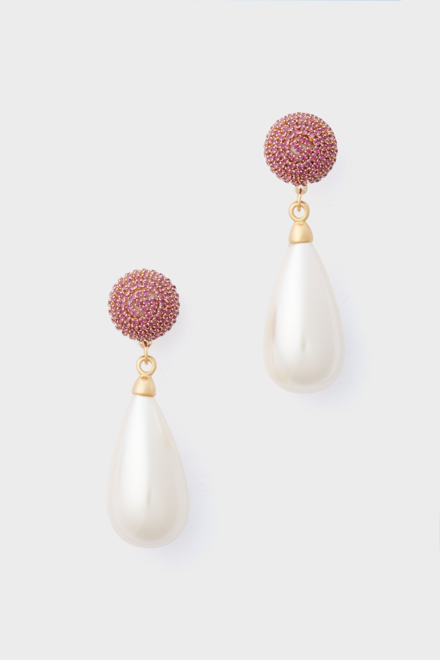 Fuchsia Rhinestone Pearl Teardrop | Neely Phelan