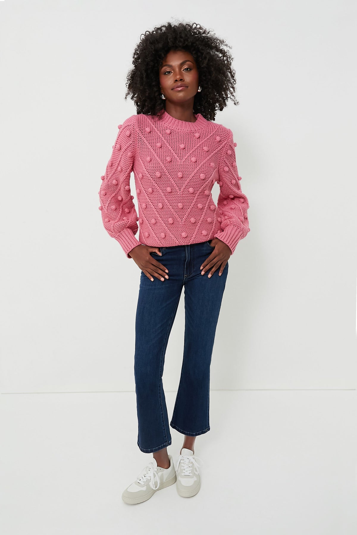 Punchy Pink PomPom Lainey Sweater | Hyacinth House
