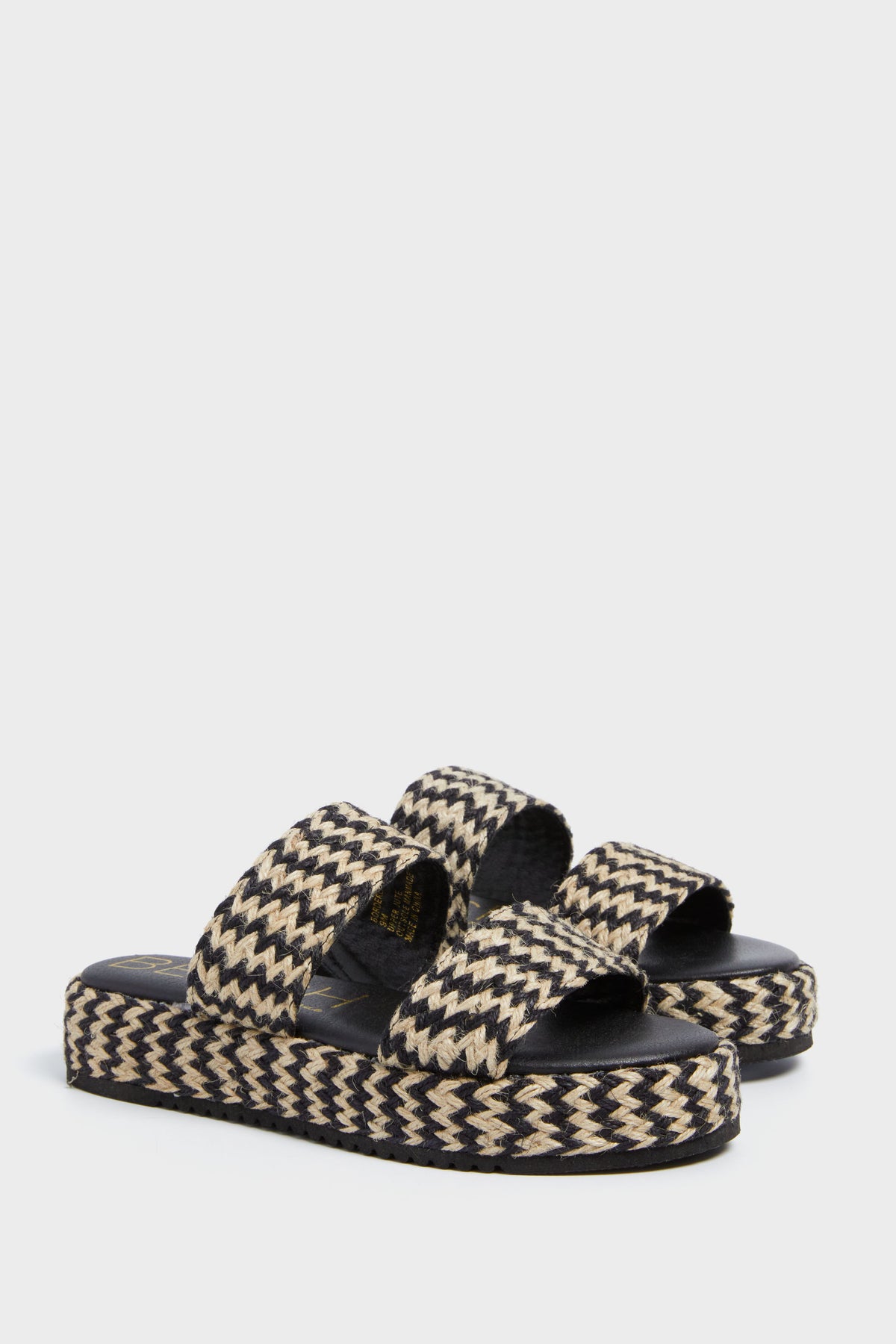 Black Multi Borderline Platform Sandals | Matisse