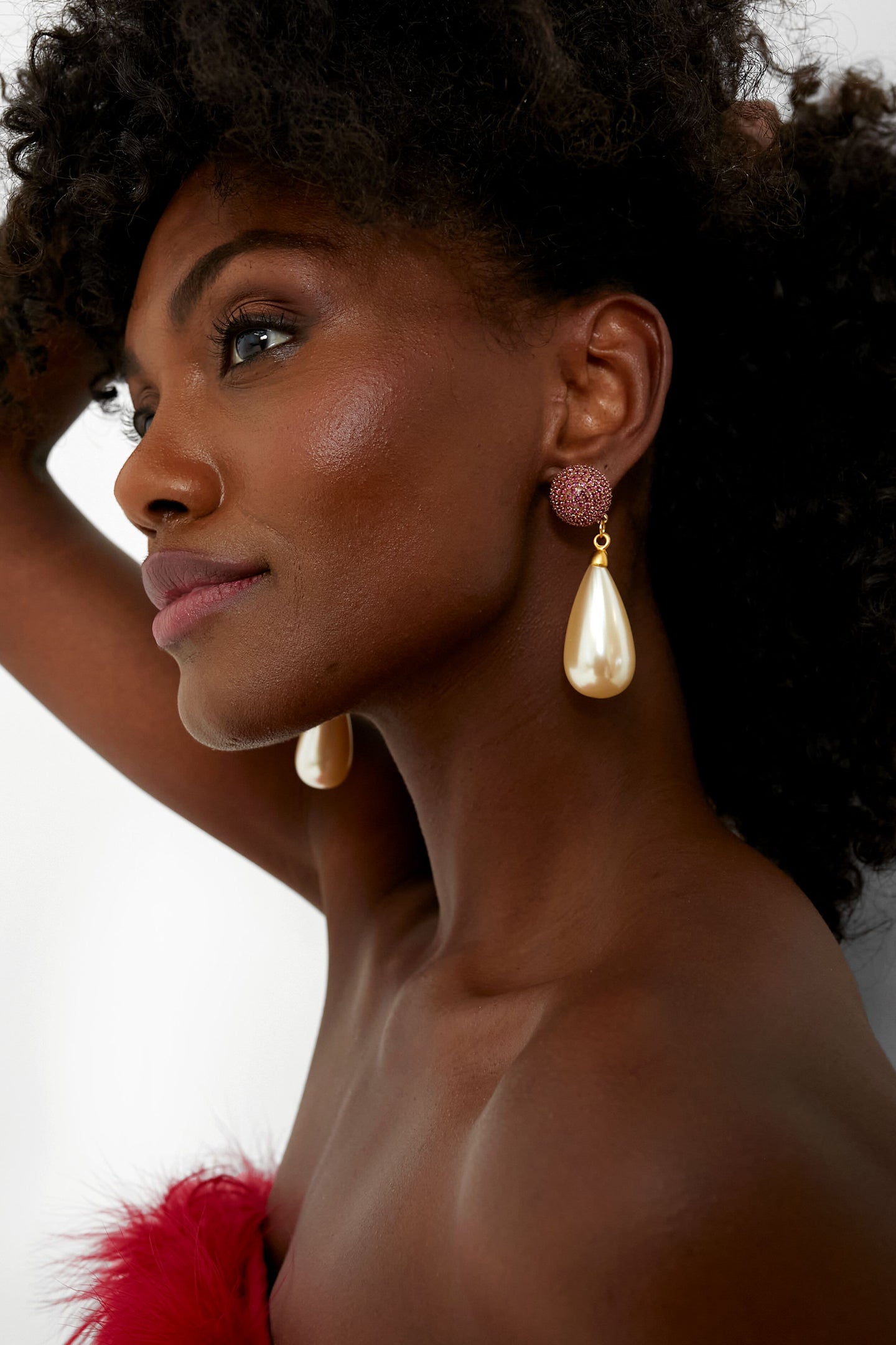 Fuchsia Rhinestone Pearl Teardrop | Neely Phelan