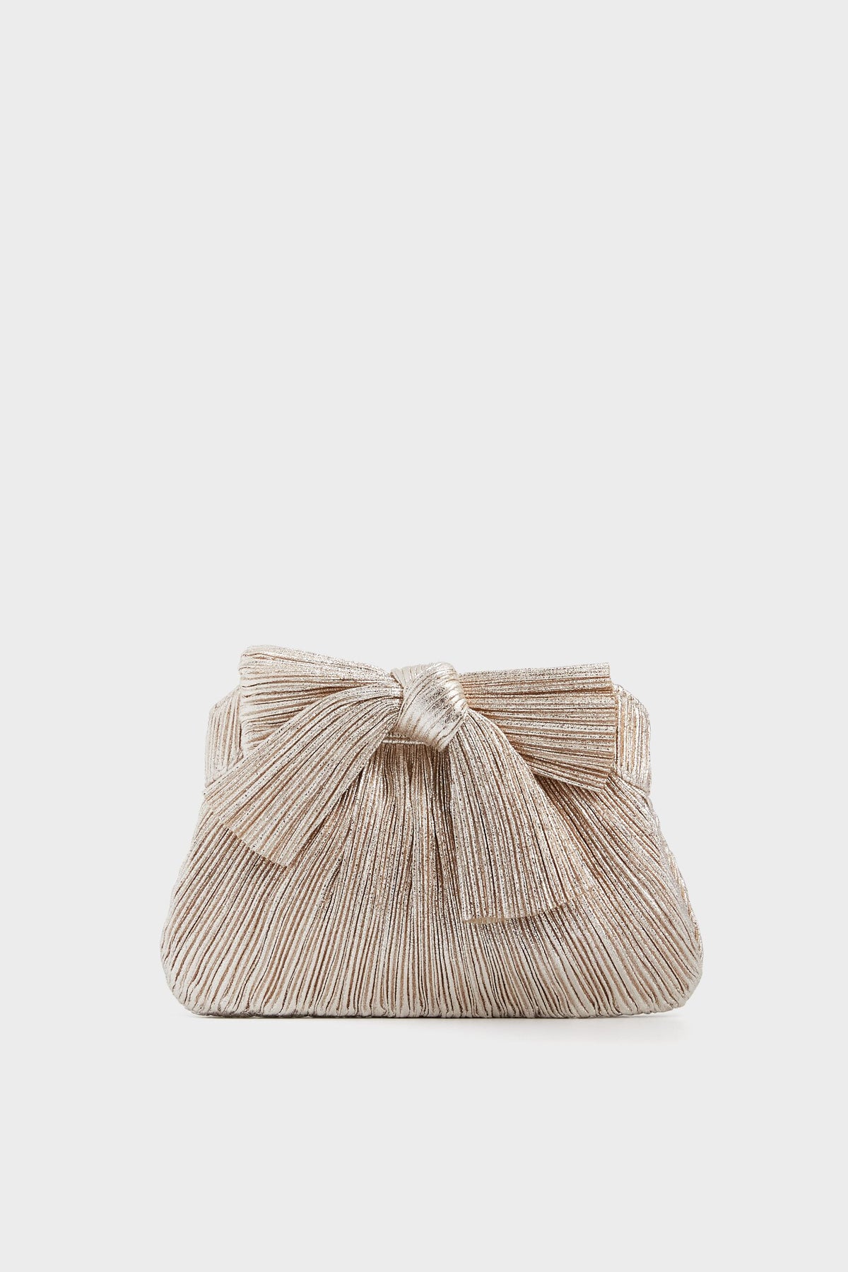 Champagne Shimmer Rayne Pleated Frame Clutch | Loeffler Randall