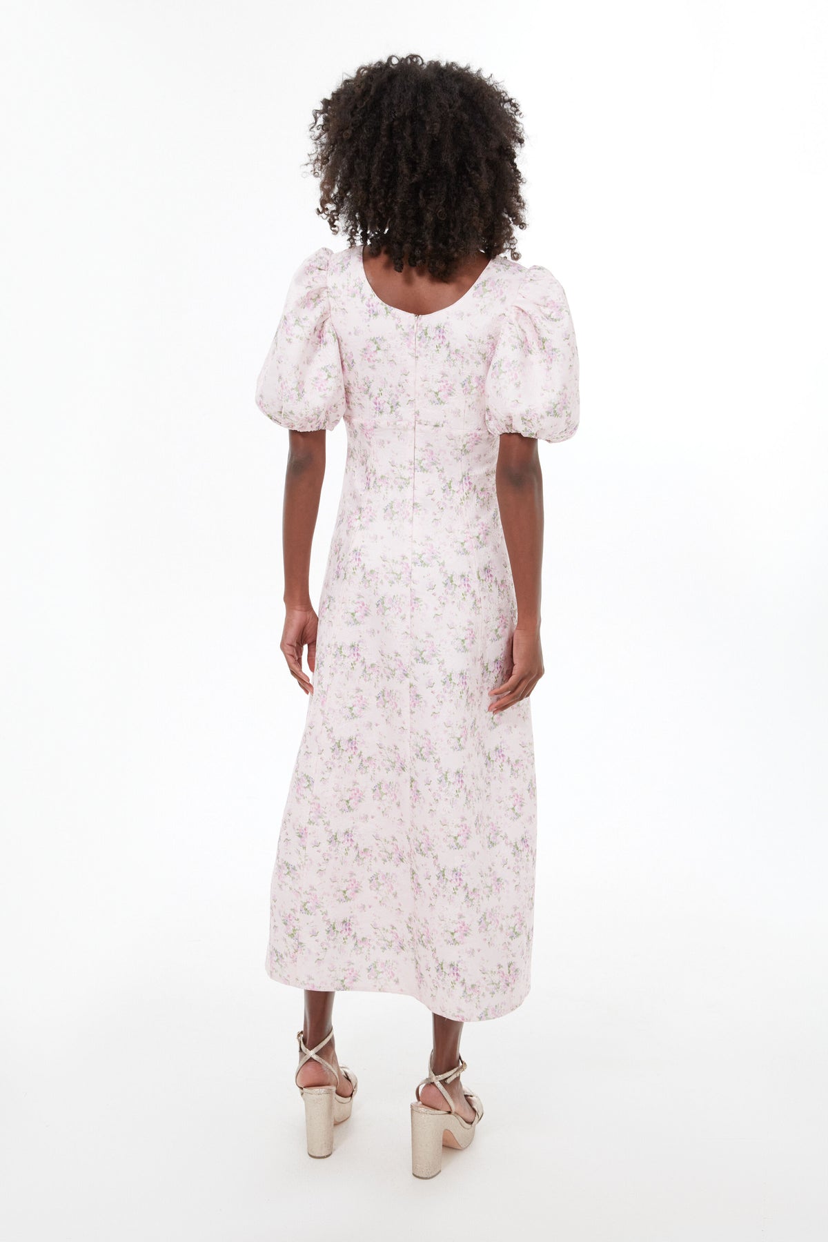 Pink Jacquard Empire Ella Maxi Dress | Hyacinth House