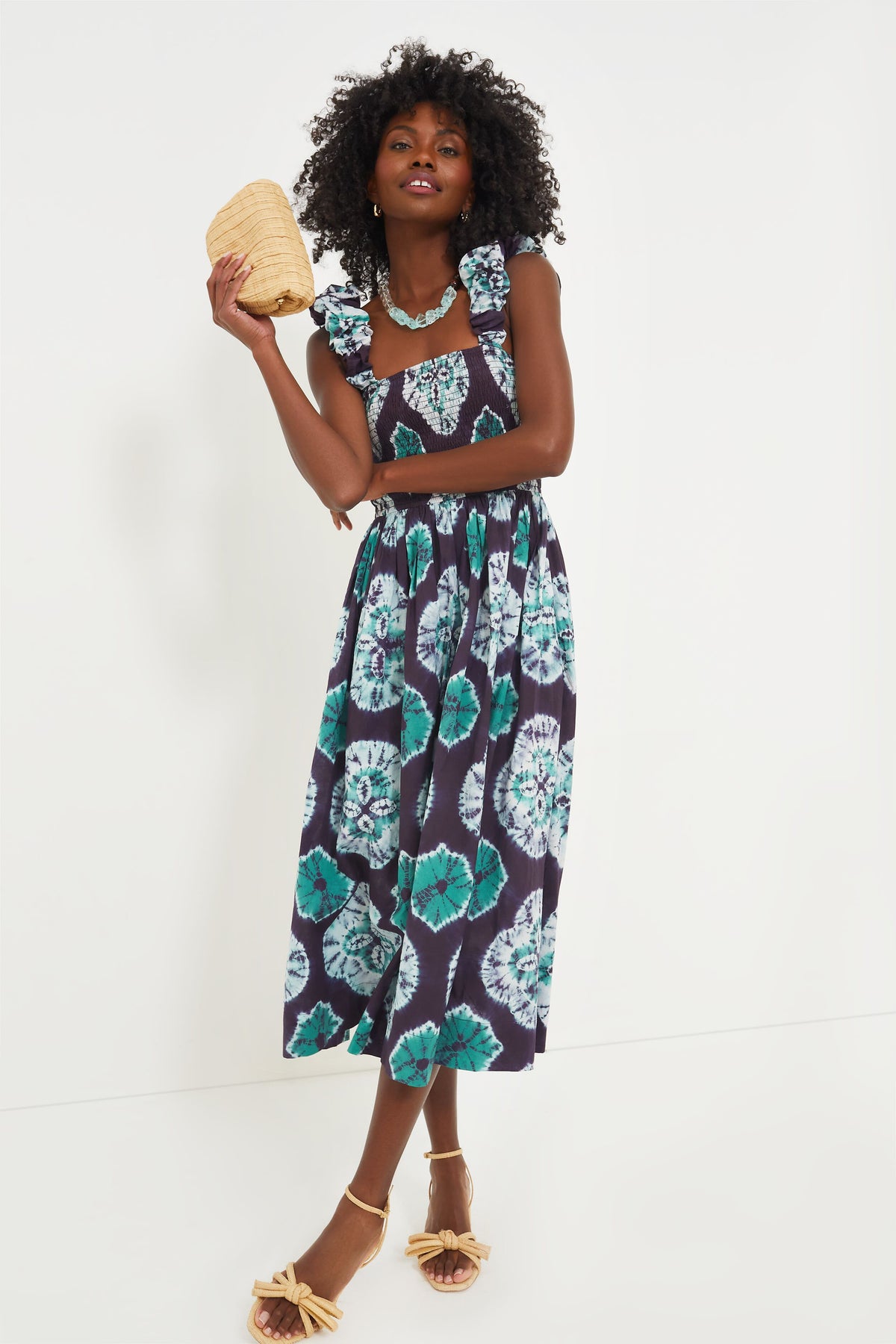 Natural Straw Mikel Mid Heel Bow Sandal | Loeffler Randall