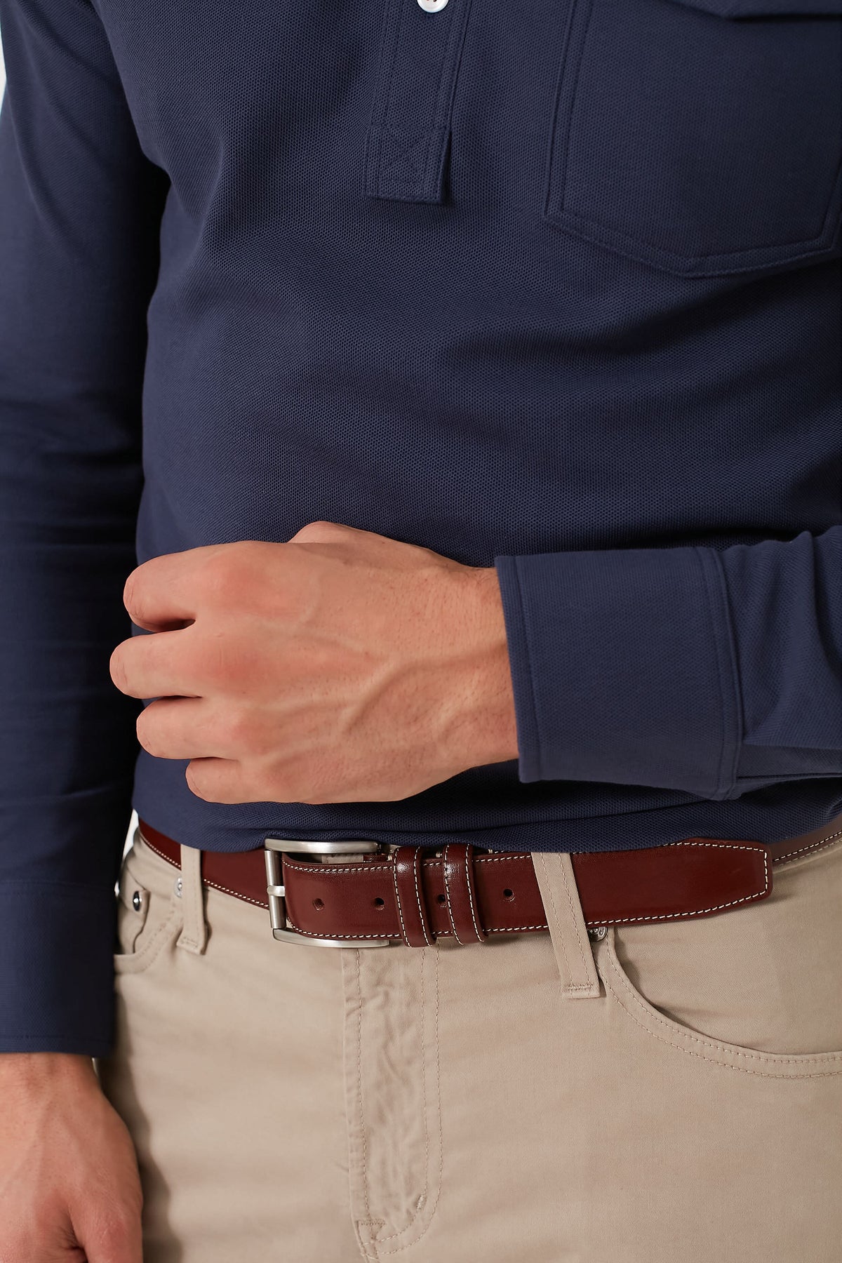 Honey Maple Lorenzo 32mm Dropped Edge Leather Belt | Trafalgar