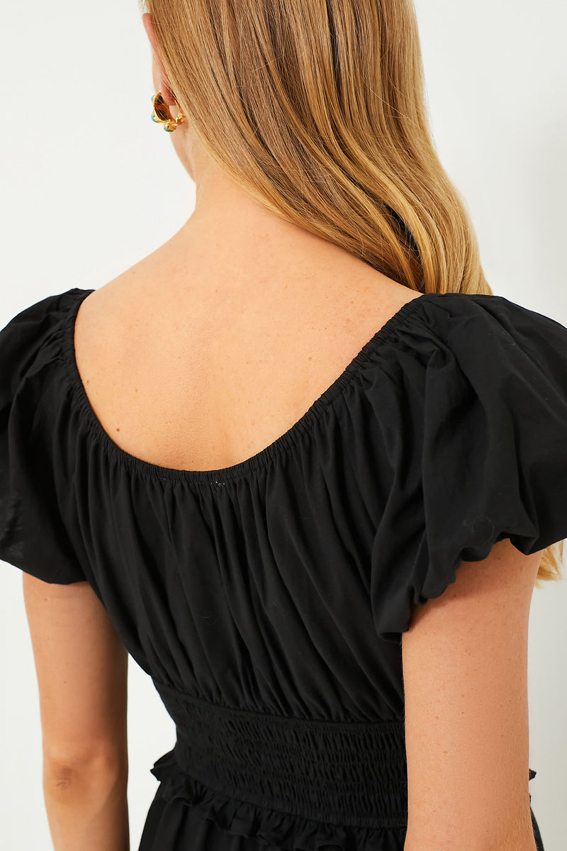 Black Puff Sleeve Flynn Dress | Pomander Place