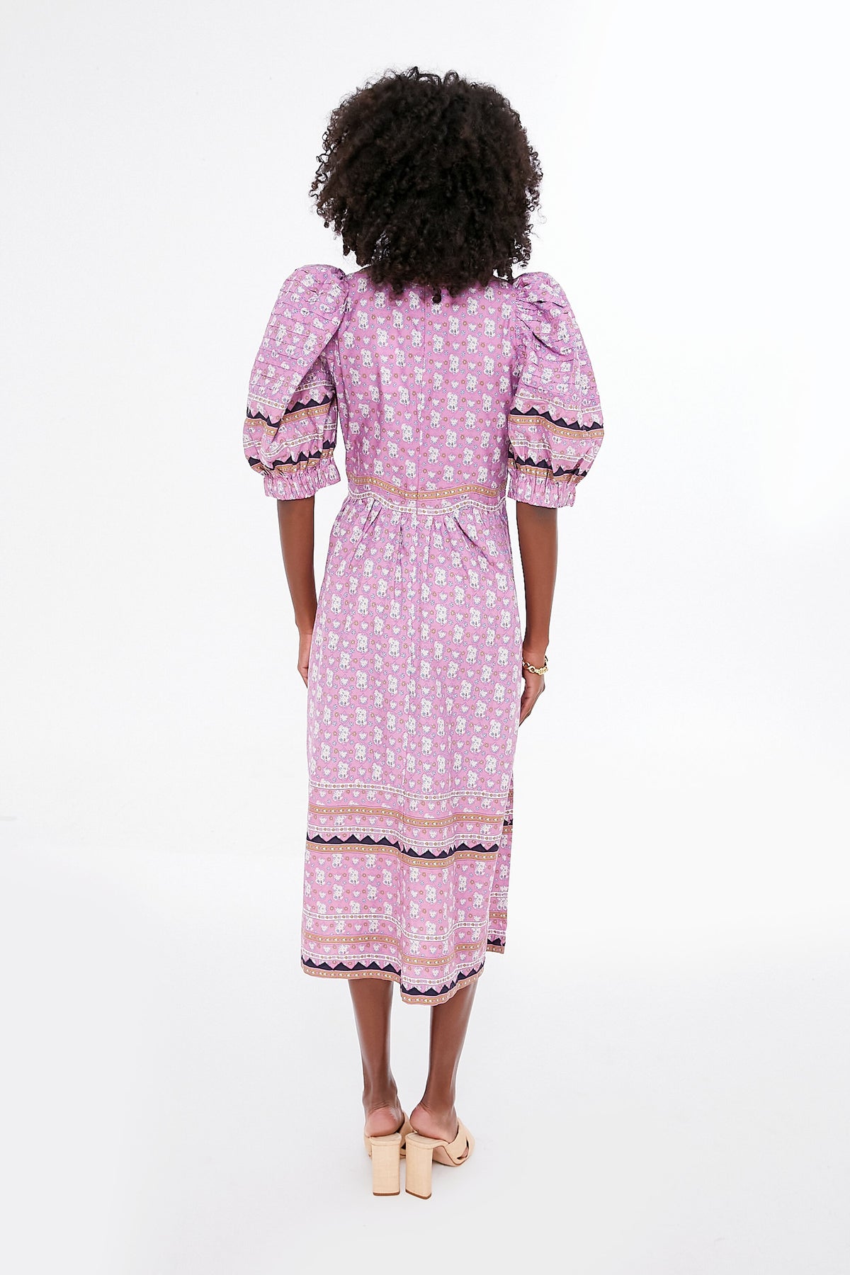 Lilac Perry Border Puff Sleeve Dress | Sea New York