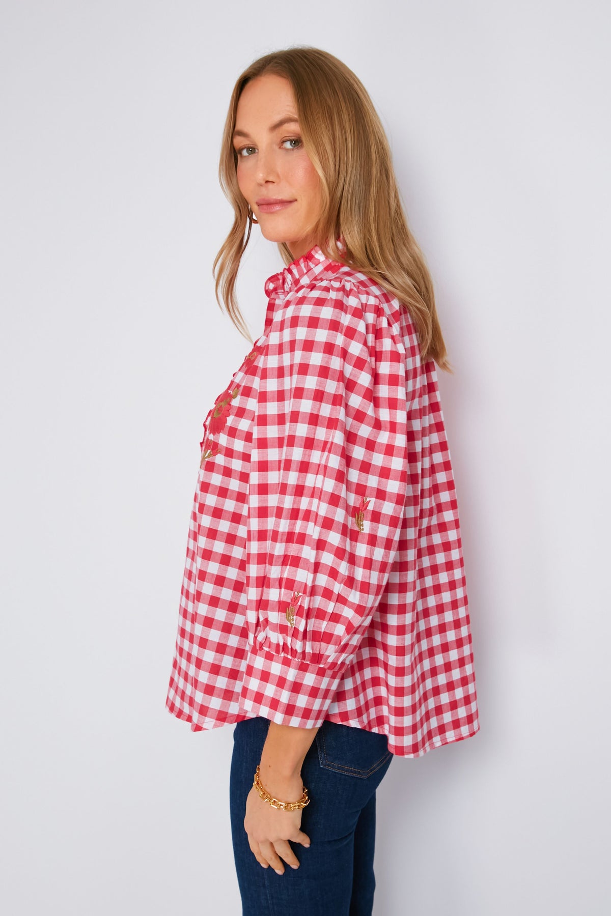 Red Polly Blouse | Antik Batik