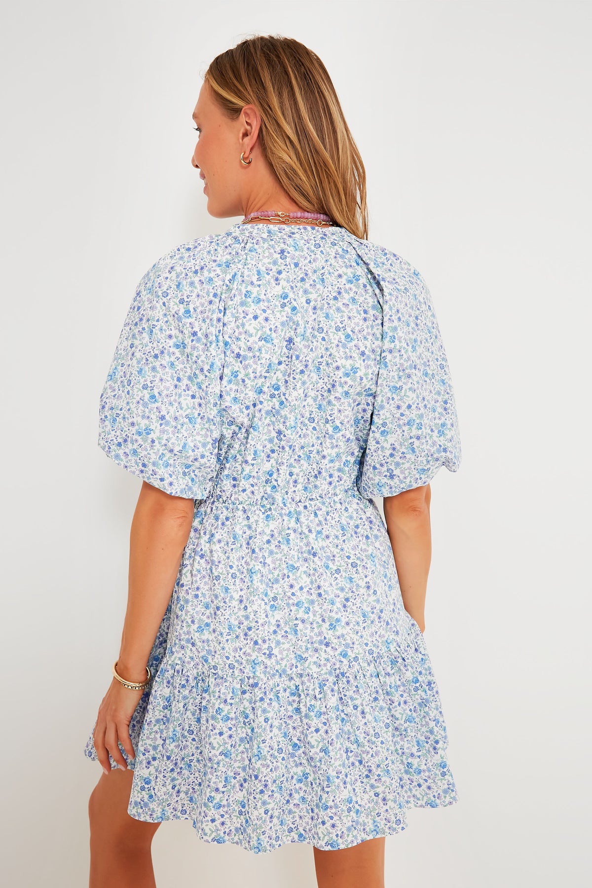 Blue Ditsy Floral Loren Mini Dress | Hyacinth House