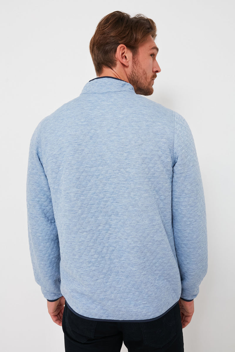 Light Blue Charcoal Heather Corbet Reversible Pullover | Marine Layer