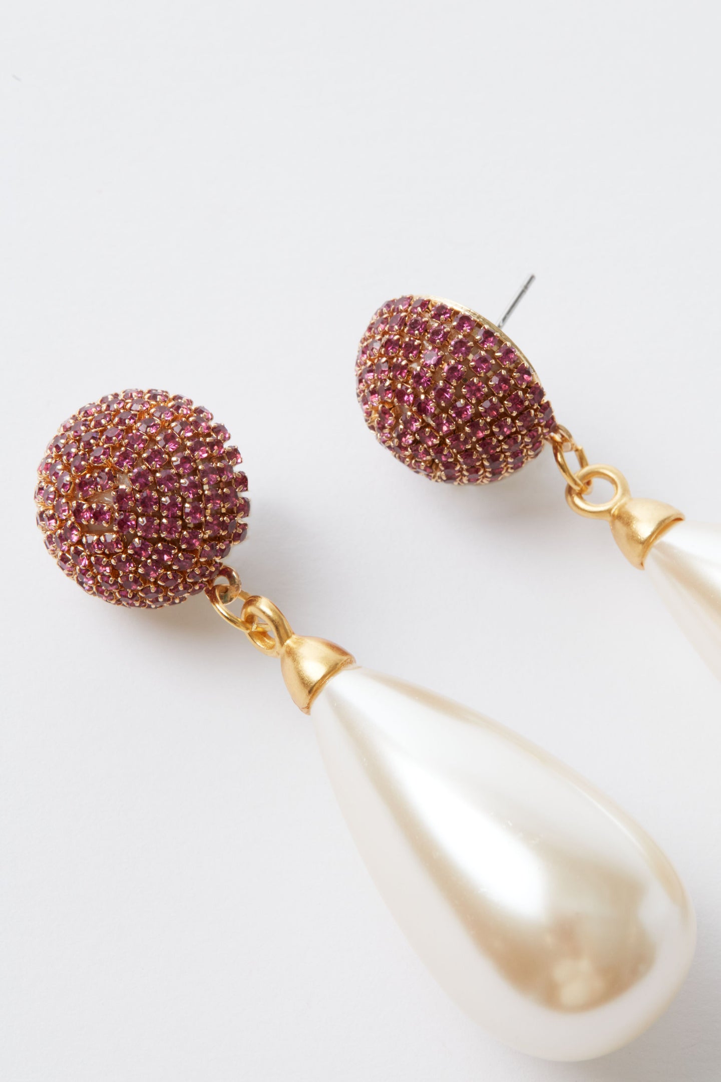 Fuchsia Rhinestone Pearl Teardrop | Neely Phelan