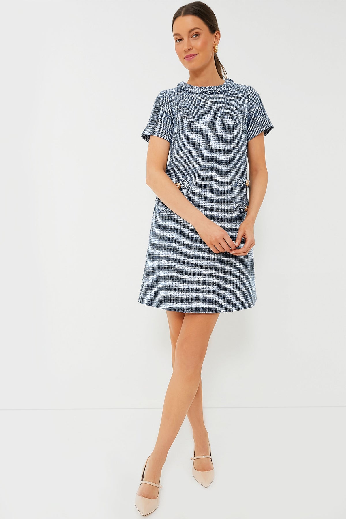 Heathered Blue Tweed Jackie Dress | Tuckernuck
