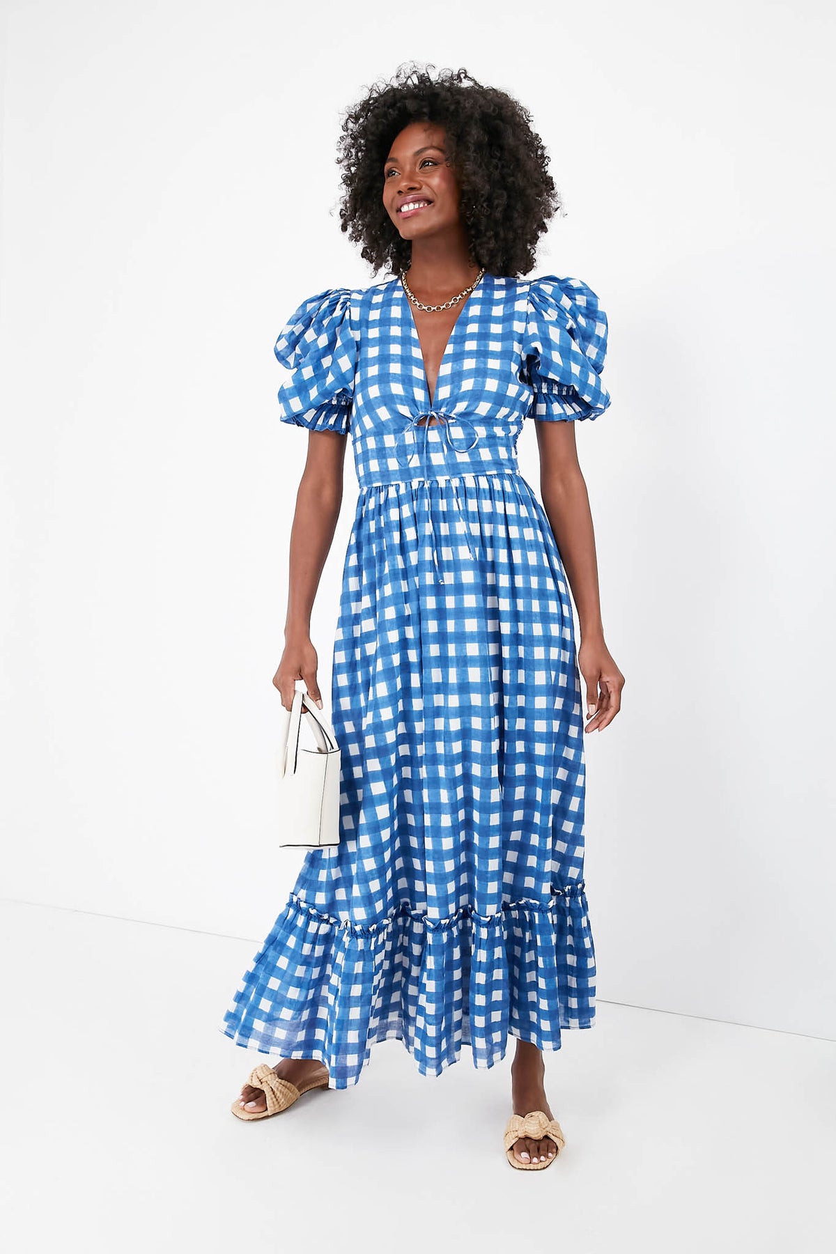 Painterly Gingham Morina Ankle Dress | Cleobella