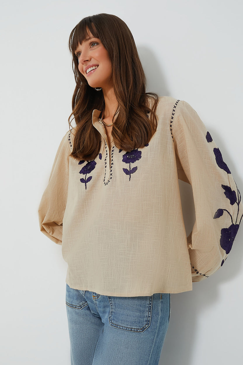 Cream Isla Blouse | Antik Batik